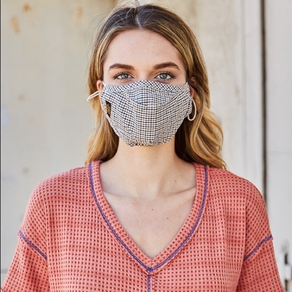 Accessories | Unisex Checkered Pattern Filter Insert Face Mask | Poshmark